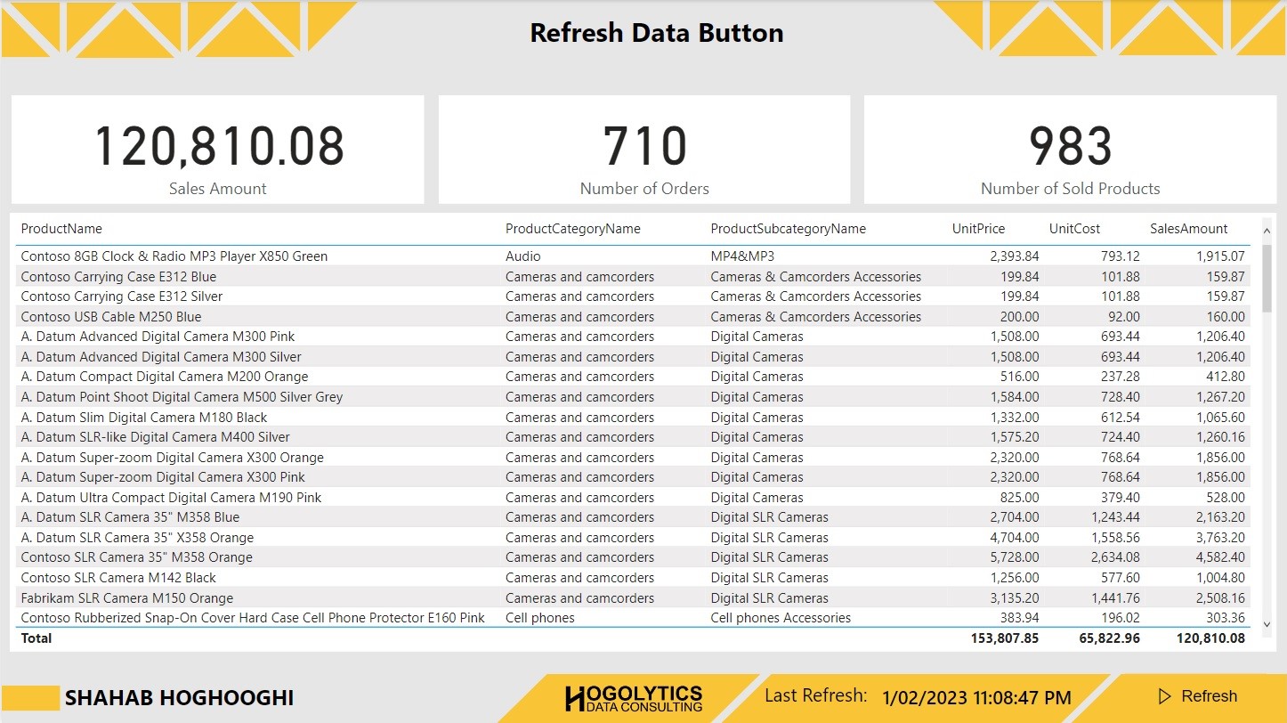 Refresh Button using Power Automate - HOGOLYTICS